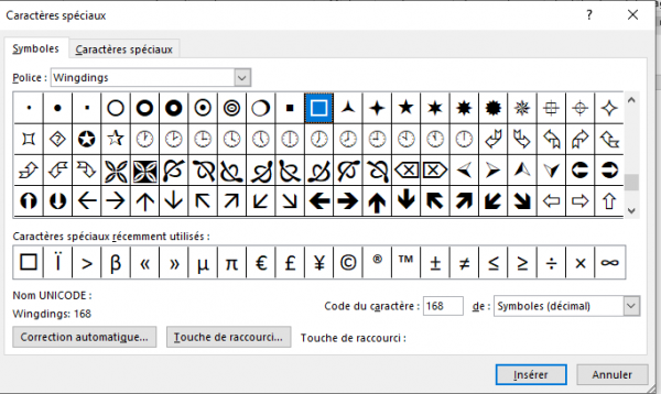 Dessiner et modifier des formes dans un document word
