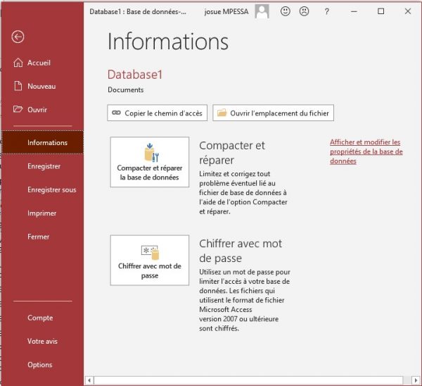 Utilisation de l'interface utilisateur Access