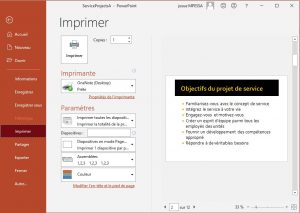 Comment faire l'aperçu et impression de présentations dans PowerPoint