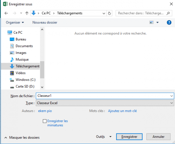 Créer des classeurs dans EXCEL