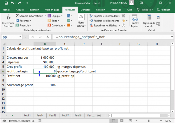 Activer les calculs itératifs dans Excel