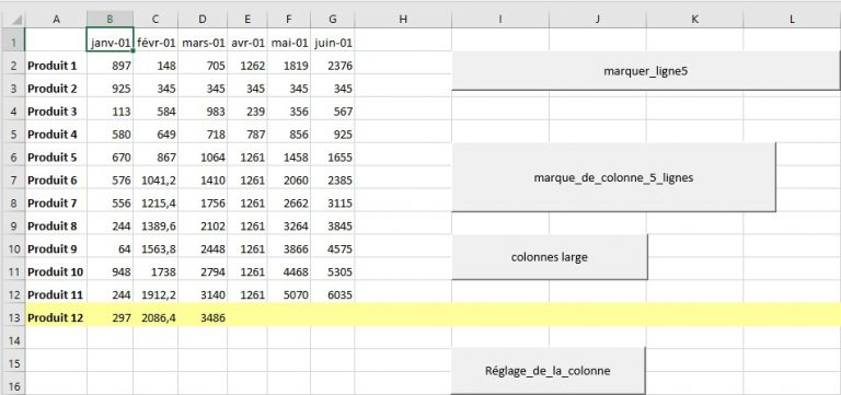 Macro pour définir la hauteur de ligne et la largeur de colonne, Excel VBA