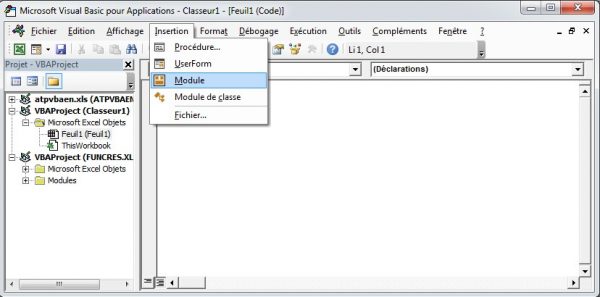 Exécuter un code à partir d'un module dans Excel VBA