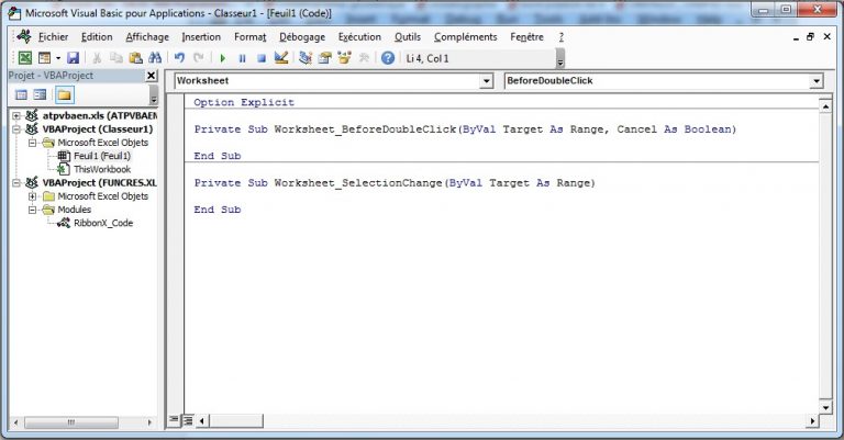 L'événement BeforeDoubleClick, Excel VBA