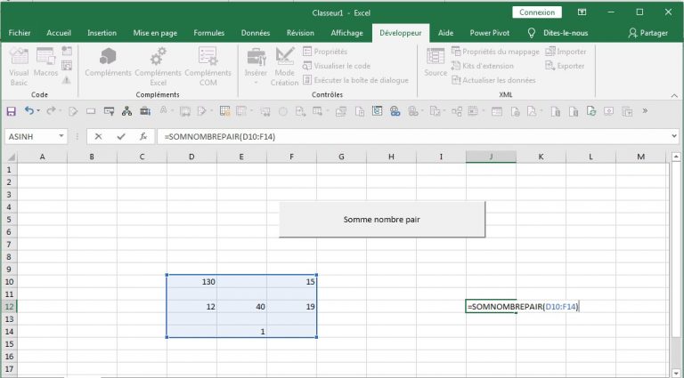 Créer une fonction définie par l'utilisateur, Excel VBA