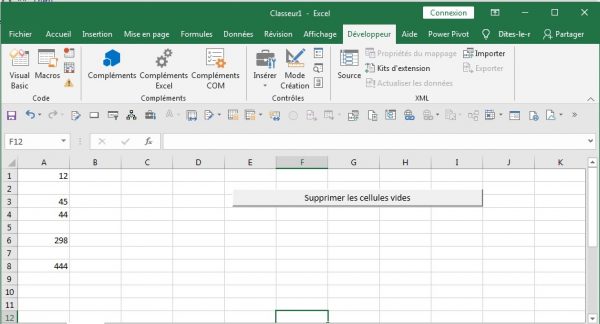 Comment supprimer les cellules vides avec Excel VBA