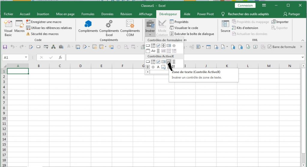 Comment créer une zone de texte dans Excel VBA