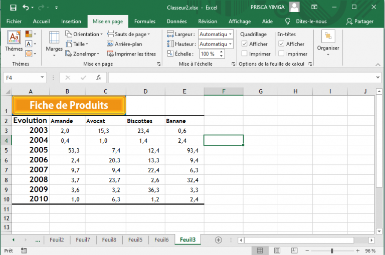 Appliquer un thème de classeur Excel