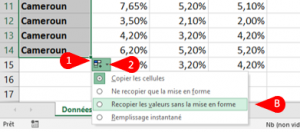 Remplir une plage avec les mêmes données dans Excel