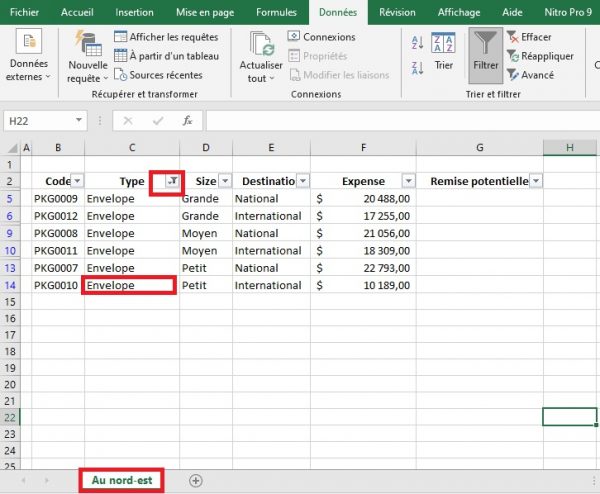 Filtrer une plage ou un tableau Excel