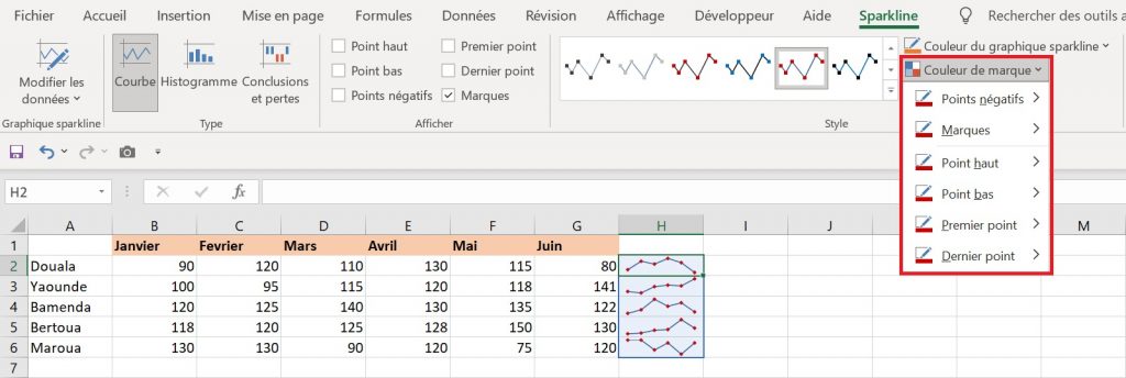 Sparklines dans Excel : comment créer, utiliser et modifier