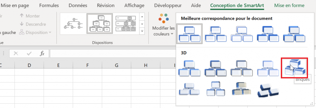 Comment créer un graphique SmartArt dans Excel