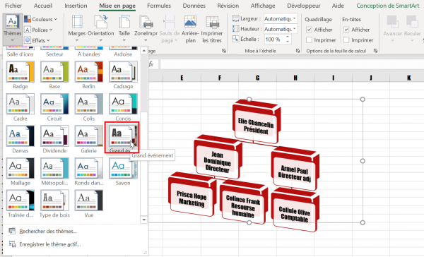 Comment créer un graphique SmartArt dans Excel