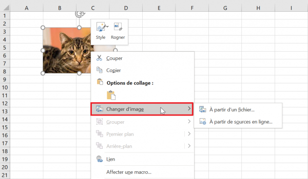 Comment modifier une image dans Excel