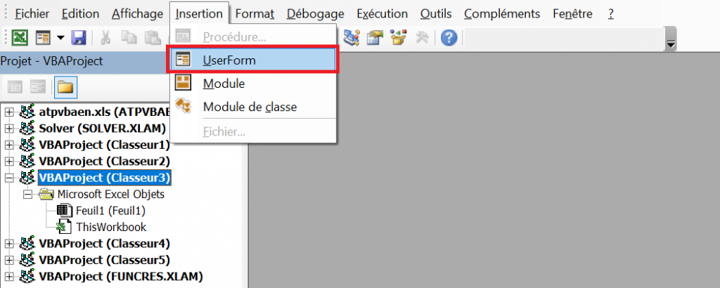Créer un UserForm ou un formulaire personnalisé, Excel VBA