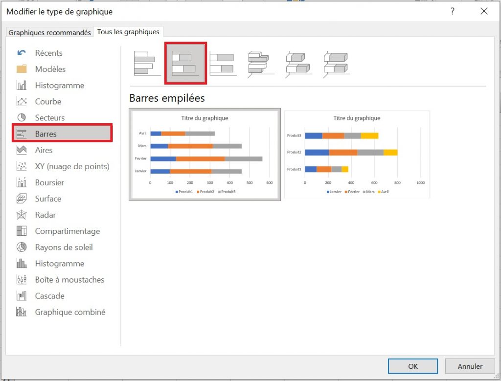Comment créer un graphique à barres dans Excel