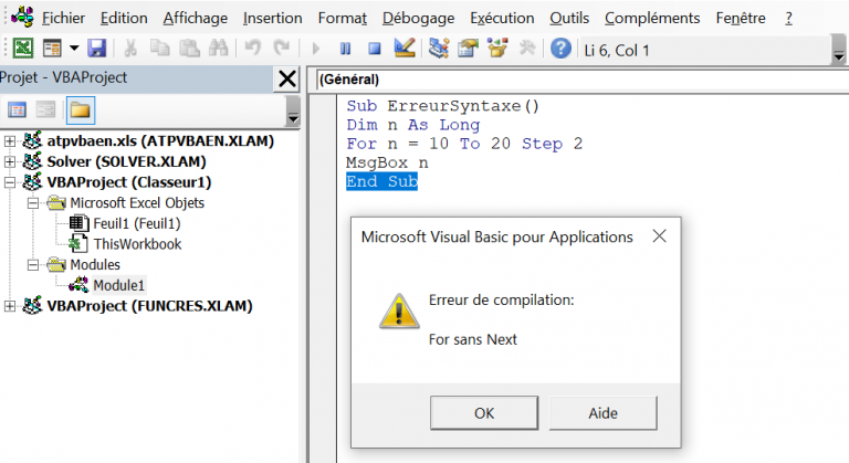 Gestion des erreurs et débogage dans Excel VBA