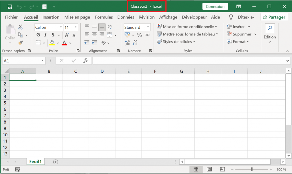 Créer un classeur Excel