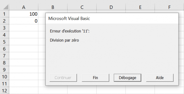 Gestion des erreurs et débogage dans Excel VBA