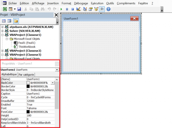 Création et gestion d’un UserForm, Excel VBA