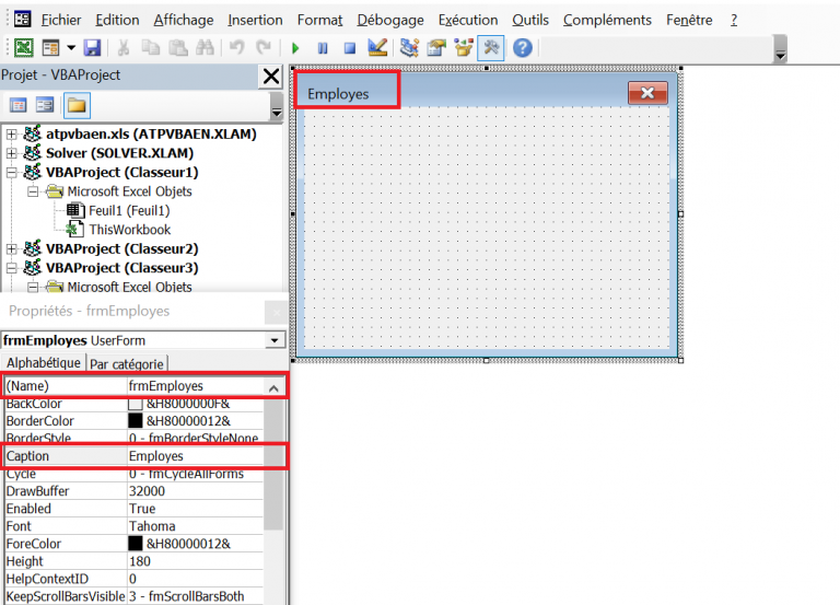 Création et gestion d’un UserForm, Excel VBA