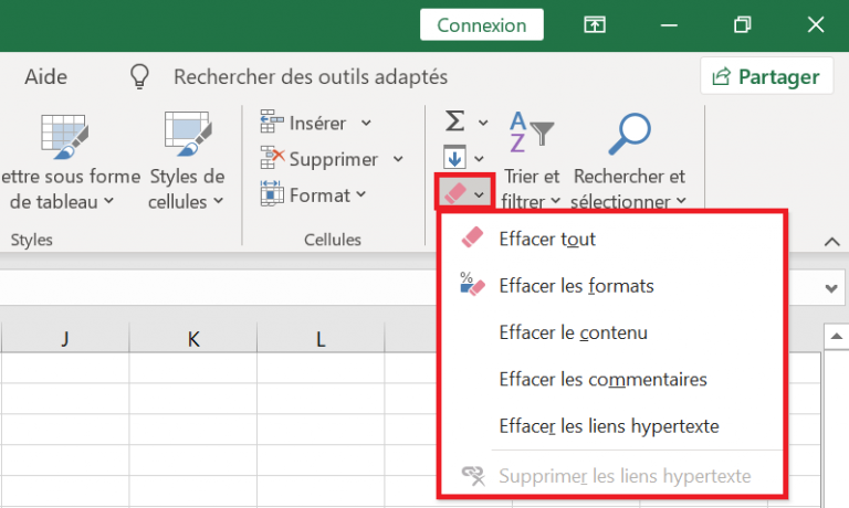 Insérer et supprimer des cellules dans Excel