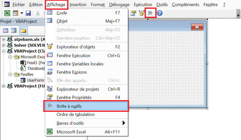 Création et gestion d’un UserForm, Excel VBA