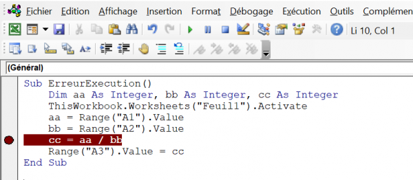 Gestion des erreurs et débogage dans Excel VBA