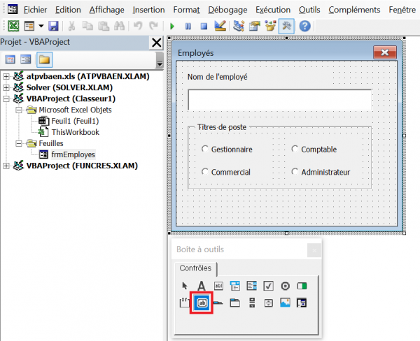 Création et gestion d’un UserForm, Excel VBA