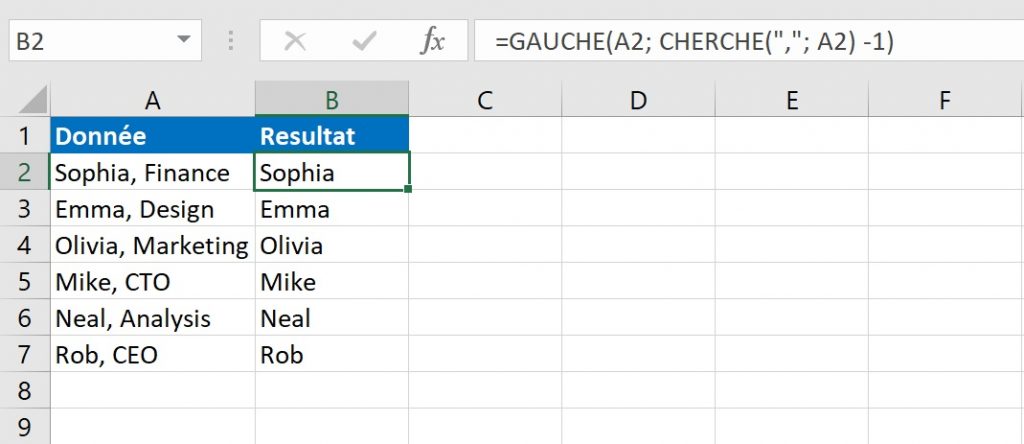 Supprimer du texte avant ou après un certain caractère dans Excel